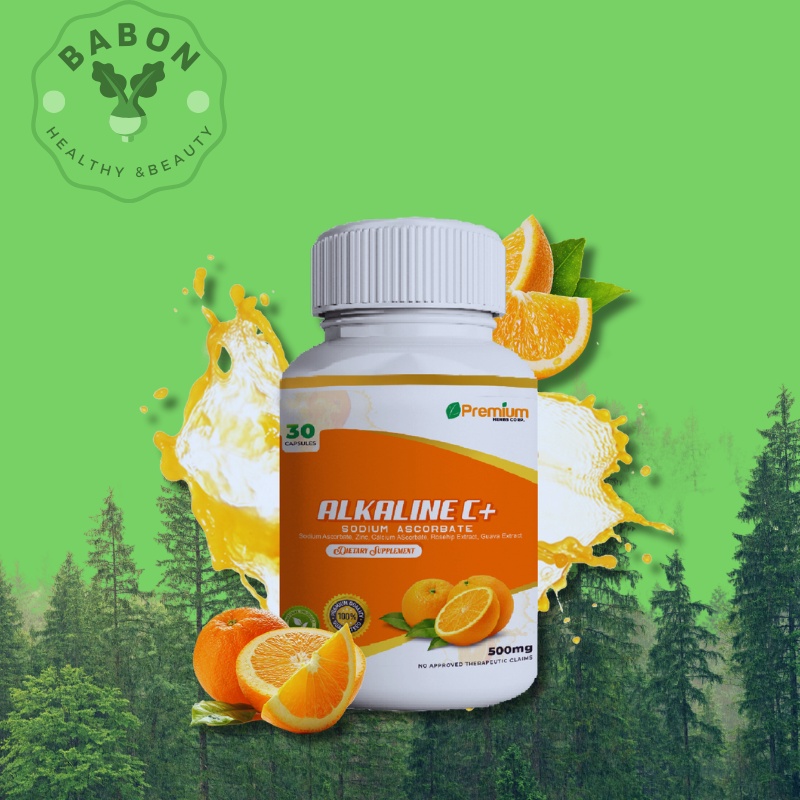Premium Alkaline C Vitamin 30 capsules 500mg with ZINCSodium Ascorbate ...