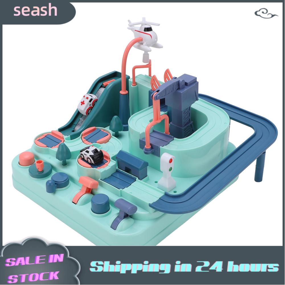 Seashorehouse Race Rail Car Train Track Toy Set for Kid Educational ...