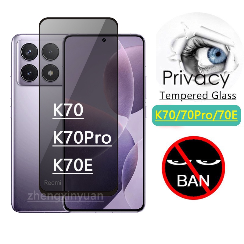 1-5PCS 9D Anti Spy Tempered Glass For POCO X6 Pro X6PRO Redmi K80 K70 Pro K80Pro K70PRO K70E ...