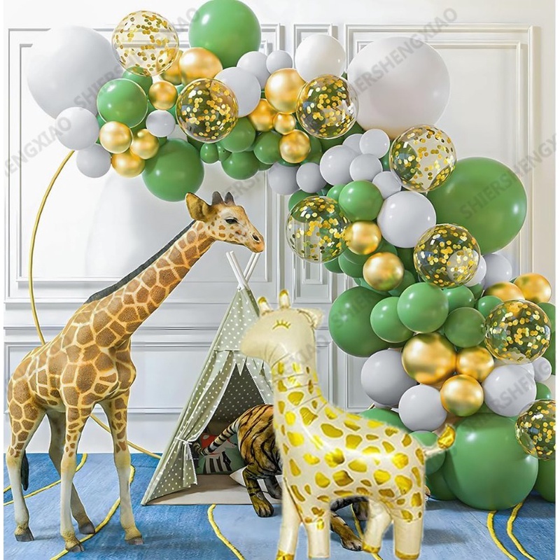 70pcs Jungle Animal Theme Balloon Party Set Moose Aluminum Film ...