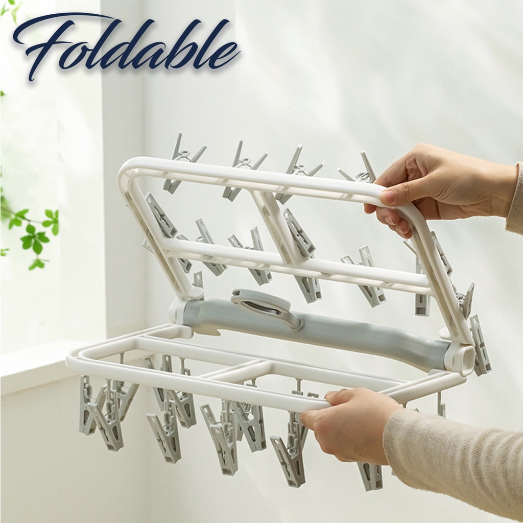 ♟LOCAUPIN SET OF 5 Laundry Clips Folding Clothes Hanger Rotating Hook ...