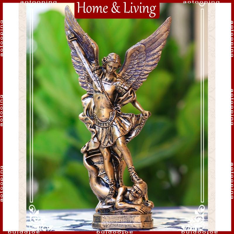AOTO 12 Inch Archangel Michael Slaying Demon Statue Collectible Angel ...