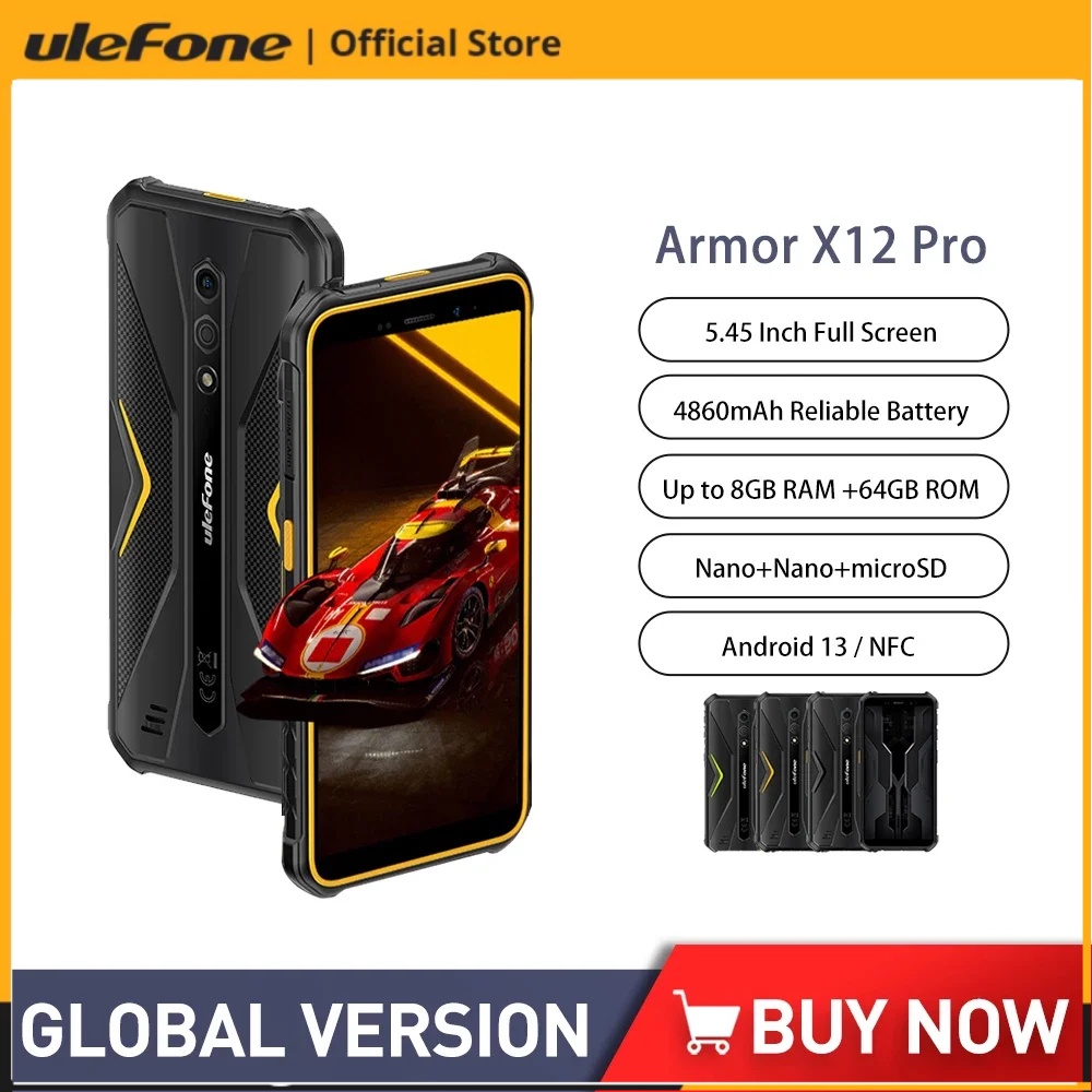 Ulefone Armor X12 Pro Rugged Phone Android 13 5.45 Inch Octa Core 4GB ...