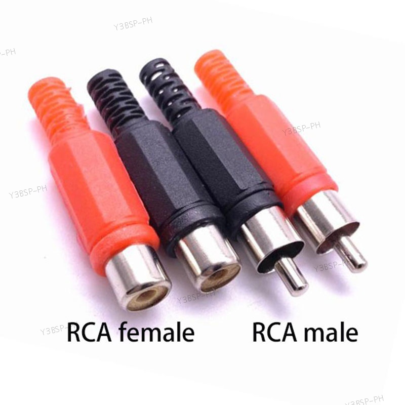 4PCS RCA Male Female Jack Connector Adapter Solder Audio Video AV Handle Plugs Channel Dual ...