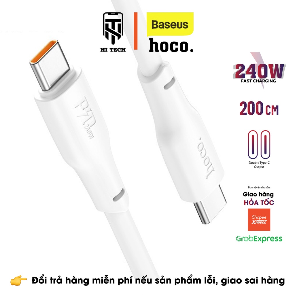 Pd QC5.0 240W HOCO X93 fast charging cable, Type-C to Type-C 48V ...