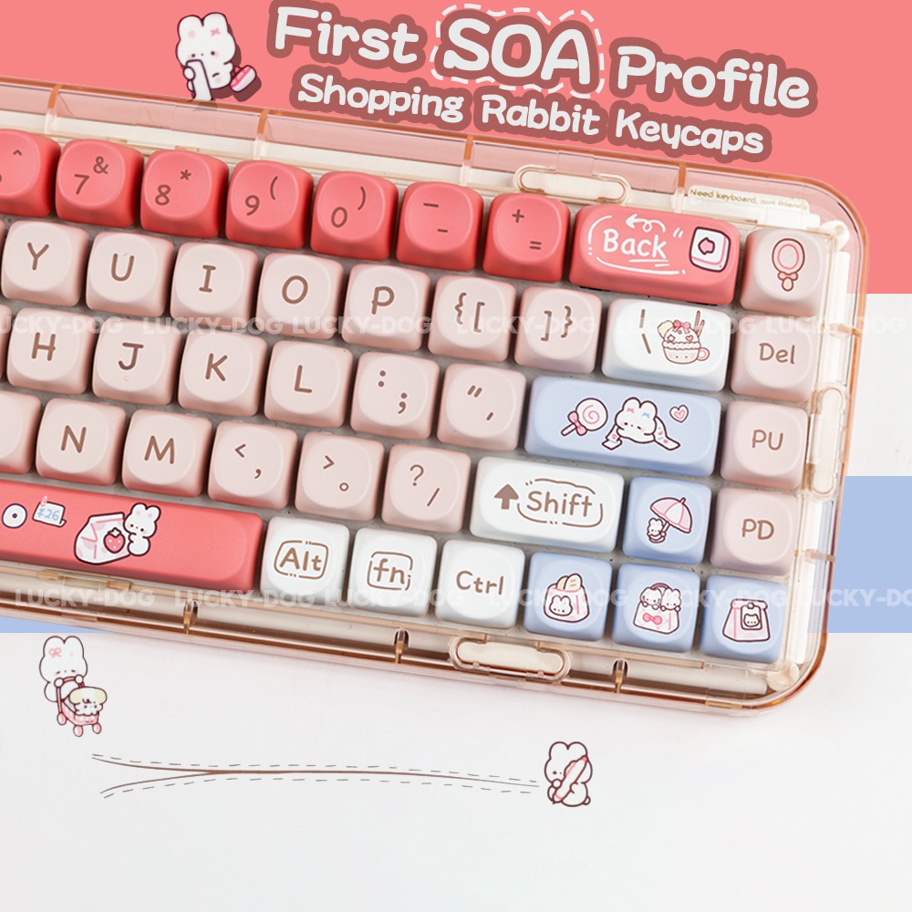 Shopping Rabbit Keycaps PBT 143Keys/Set SOA Profile Heat Sublimation ...