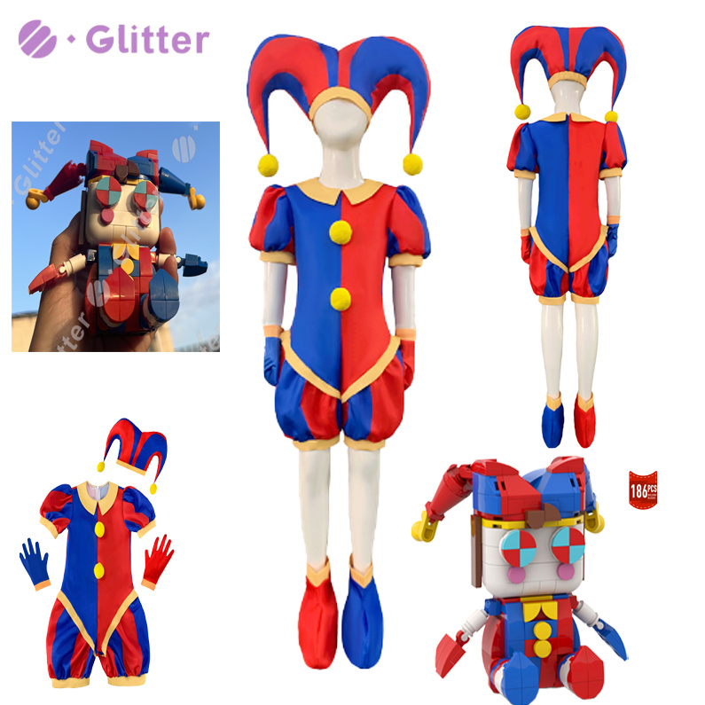 The Amazing Digital Circus Cosplay Costume Kids Boy Girl Pomni Jumpsuit ...
