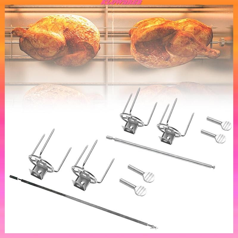 [Kloware2] Rotating Roast Chicken Fork Grill Rotisserie Kit for Picnic ...
