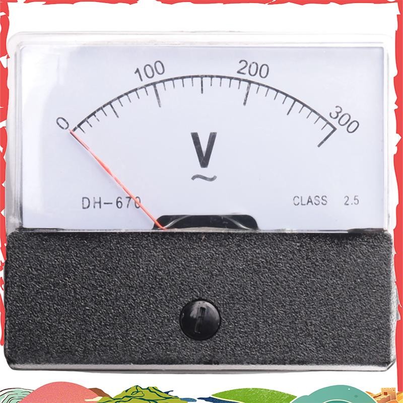 Rectangle AC 0-300V Gauge Analog Voltage Panel Meter Voltmeter DH670 ...