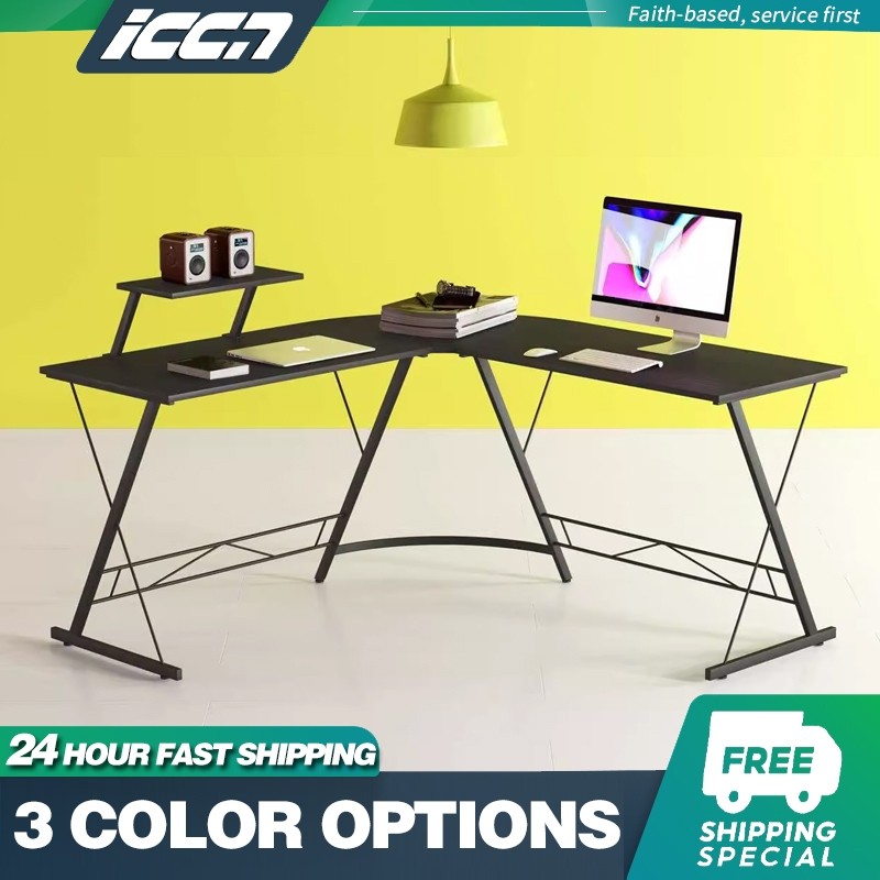 L-Shaped Corner Computer Table Gaming Desk PC Table Study Table Office ...