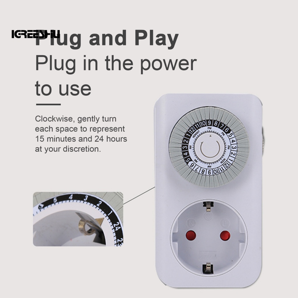 igreeshu Universal Timing Socket Plug-in Electrical Outlet Timer Smart ...