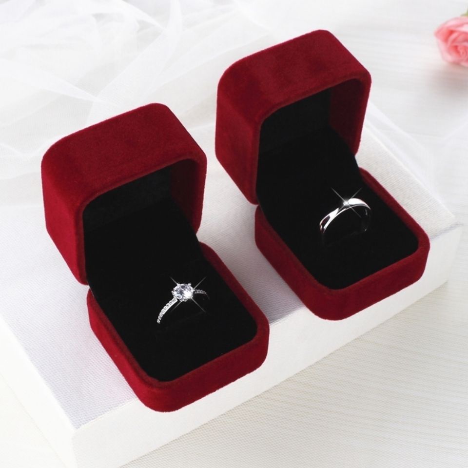 Velvet Jewelry Kinetic Ring Box for Wedding Engagement Gift Velvet Ring ...