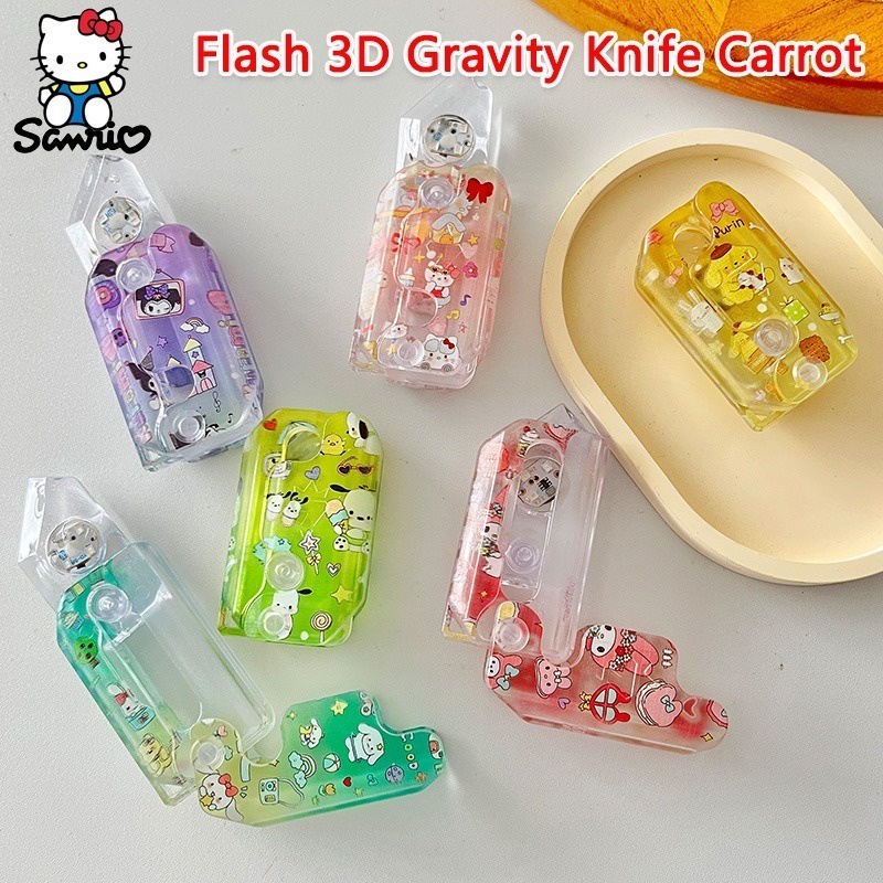 LED Flash Kuromi Carrot Gravity Knife Series Cartoon Folding Gravity Knifes KT3D Luminous ...