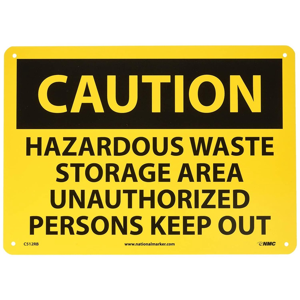 CRB OSHA Sign Legend CAUTION HAZARDOUS WASTE STORAGE AREA UNAUTHORIZED ...
