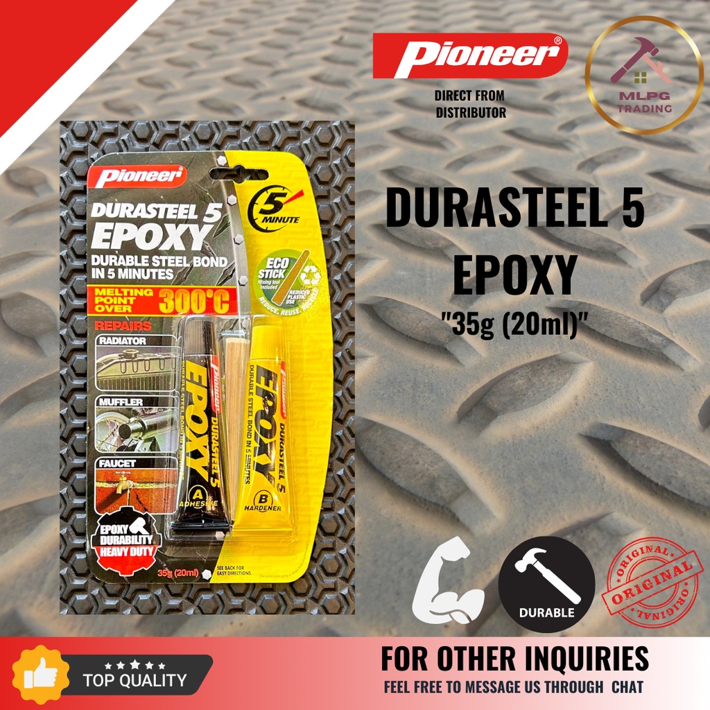PIONEER DURASTEEL 5 EPOXY (15g / 35g) | Durable Steel Bond in 5min ...