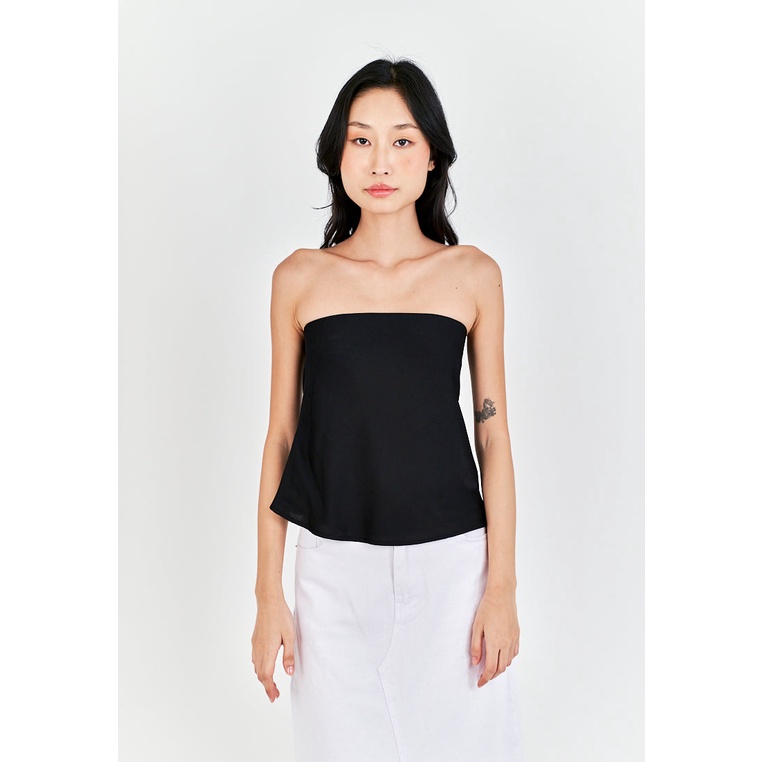 Anavel Black Classic Side Zipper Tube Top | Shopee Philippines