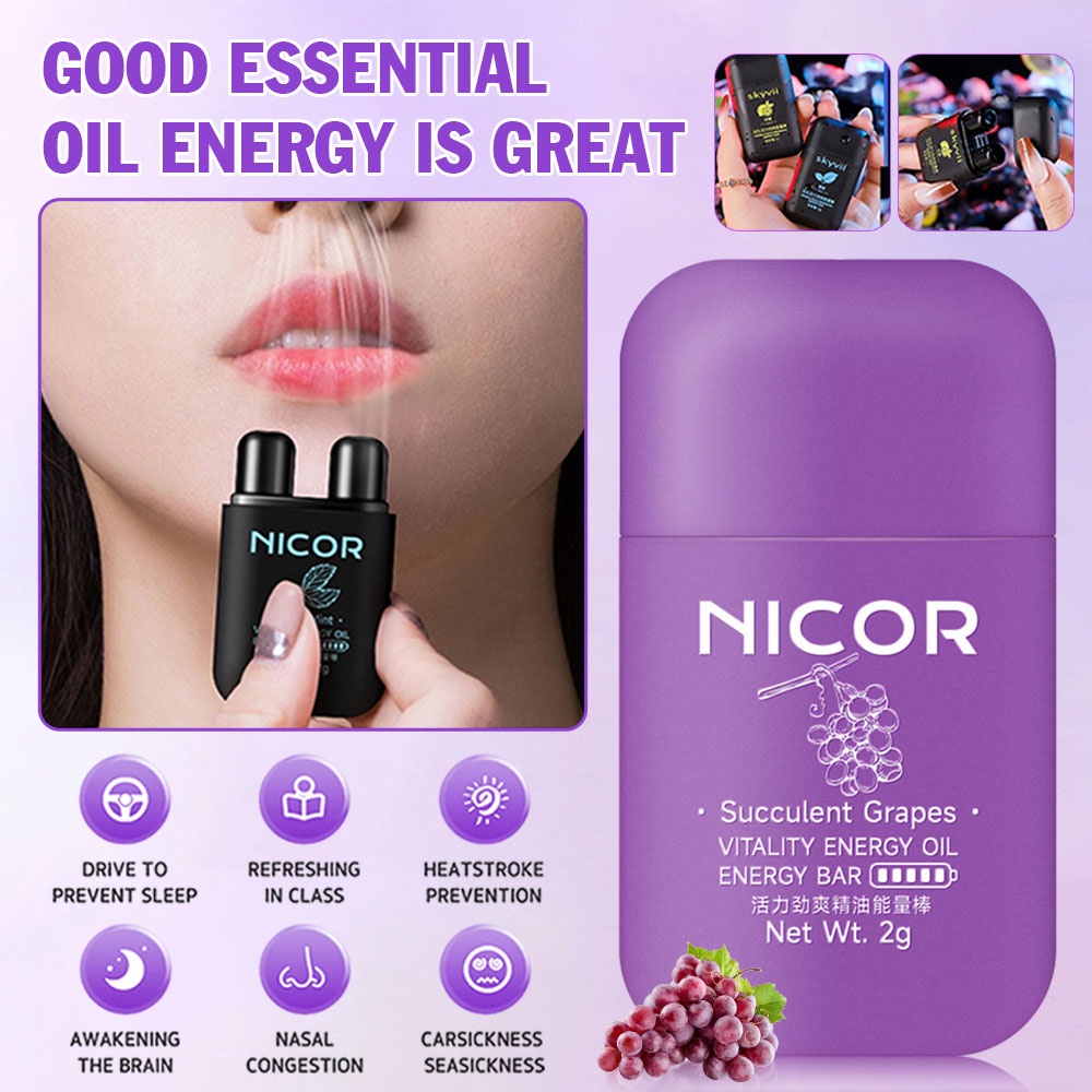 【4pcs】 NICOR Cleansing Nasal Herbal Box Essential Double Hole Energy ...