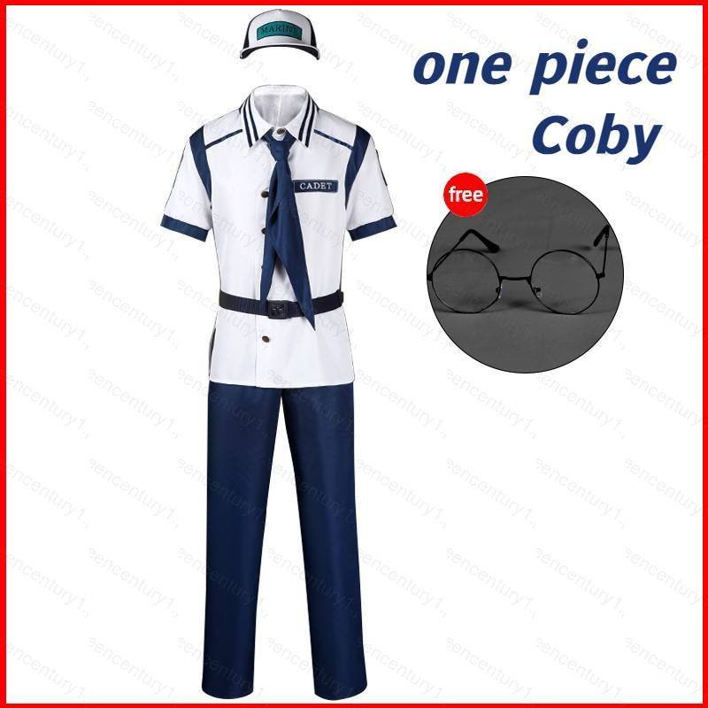 YS One Piece Coby Cosplay Costume Navy Suit Shirt Pants Tie Hat cos ...