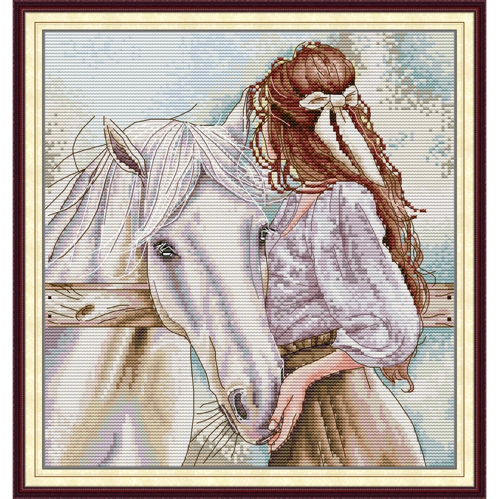Joy Sunday Stamped Cross Stitch Ktis DMC Threads Chinese CroStitch Set ...