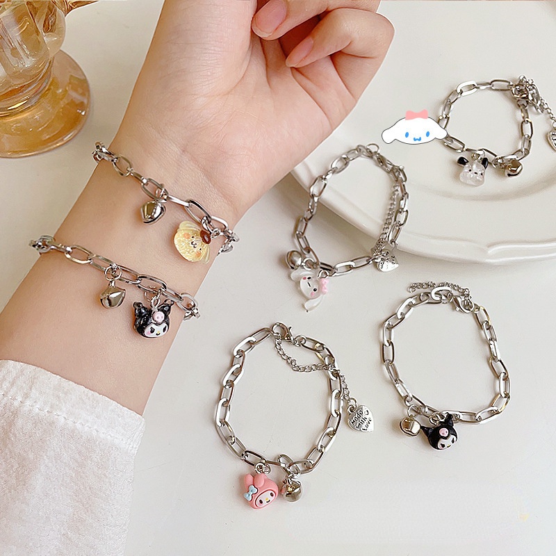 Cute Bracelet Chain Female Cartoon Couple Adjustable Bracelet Bell Cute ...