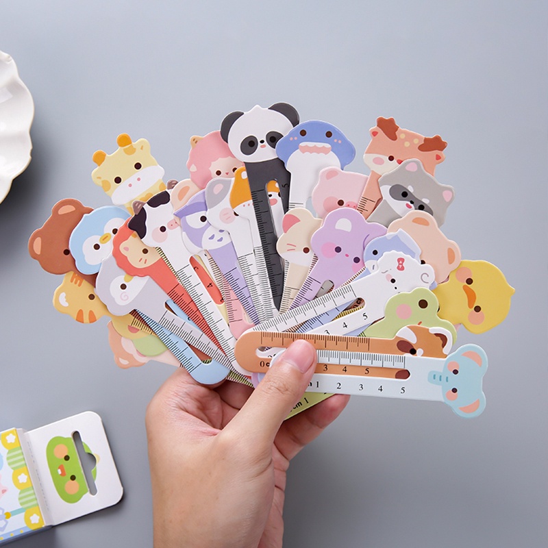 30 Pcs Cute Pet Ruler Cartoon Mini Cardboard Bookmarks Page Holder ...