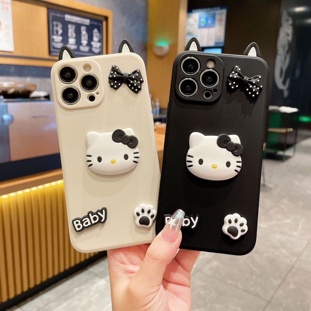 Cute Cartoon 3D Cat Ear Kitty Phone Case For ITEL S25 Ultra A80 S24 P65 ...