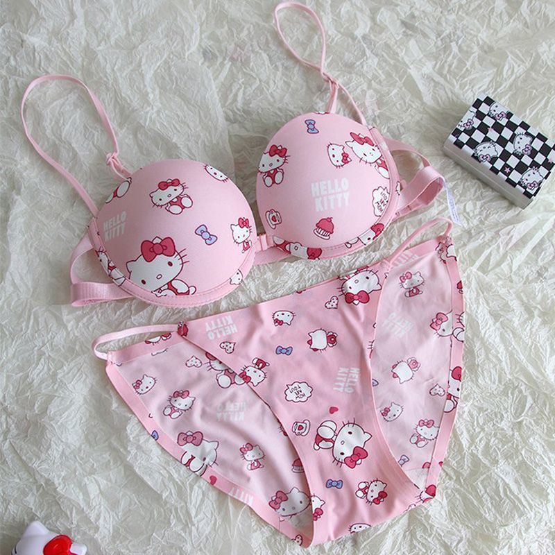 Hello Kitty Womens Bras Panties Set Lingerie Underwear Shopee