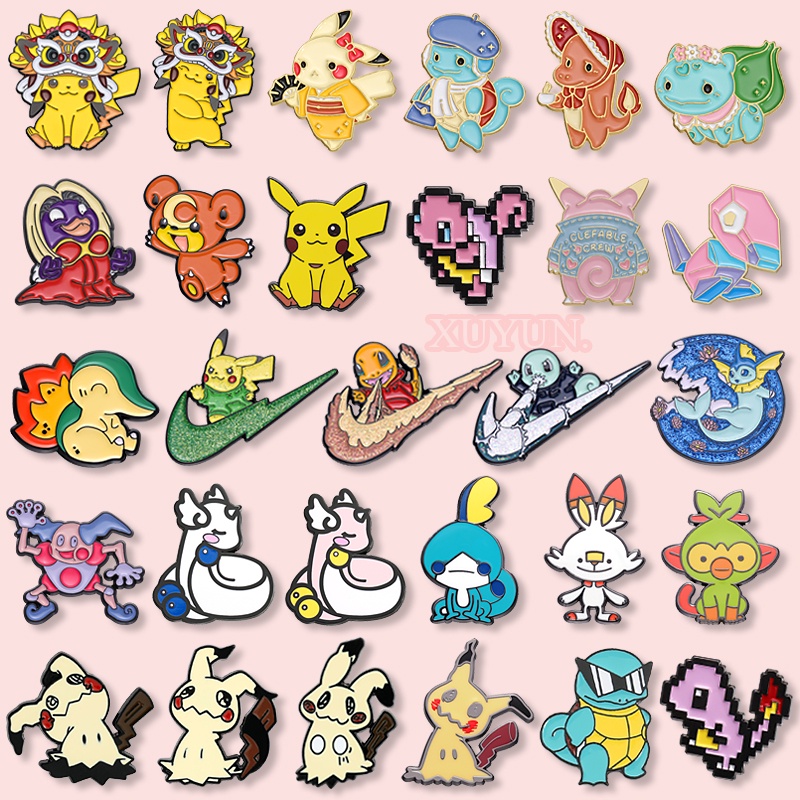 50 Styles of Anime Pokémon Series Cartoon Brooches Cute Elf Tail ...
