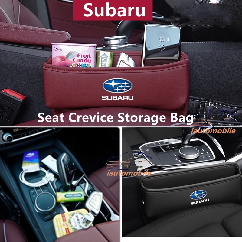 Subaru Car Universal Seat Leather Storage Box Auto Console Pocket Phone ...