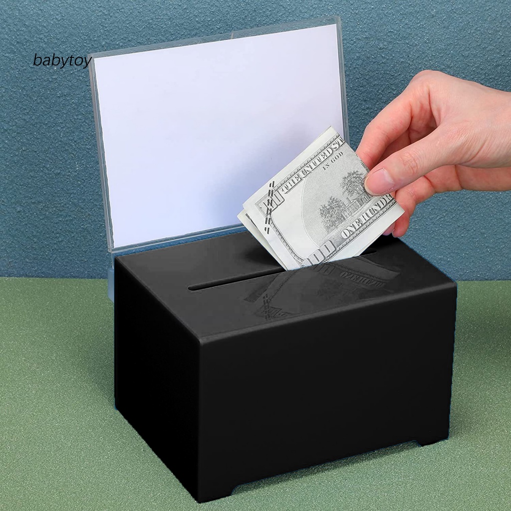 BABY Tamper-proof Donation Box Black Ballot Box Secure Acrylic Ballot ...