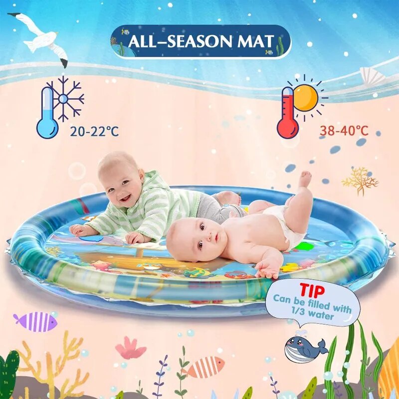 Inflatable Water Pad Ice Pad Baby Crawling Training Pad Cute Ocean ...