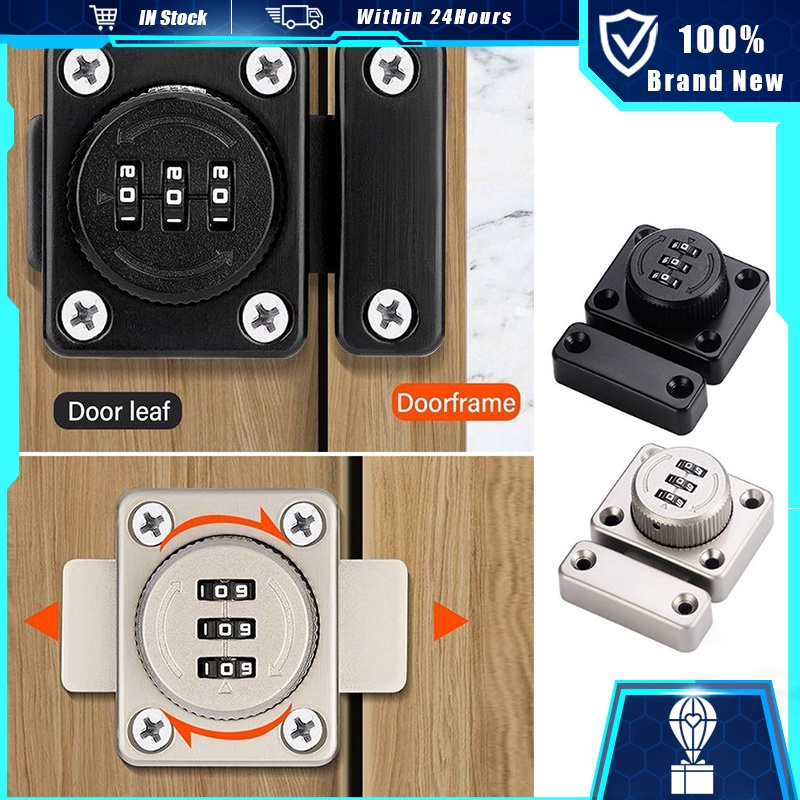 Password Rotary Switch Door Bolt Lock for Universal Cabinet Door 3 ...