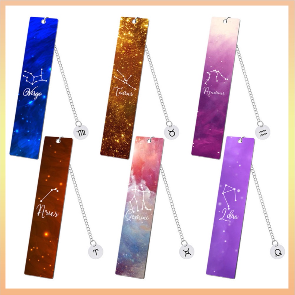 Twelve Zodiac Signs Bookmarks, Friend Commemorative Gifts, Metal ...