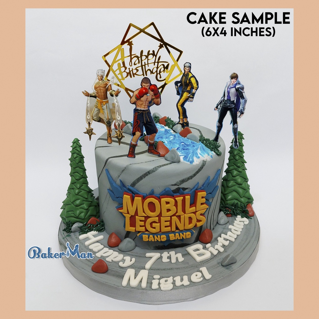 ♞ML Mobile Legends Edible Cake Decoration Design Cake Decors Edible ...