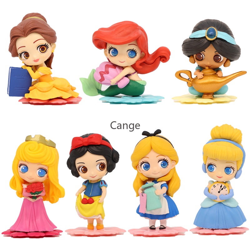 Q version Disney Alice Belle Cinderella mermaid figurine model doll ...