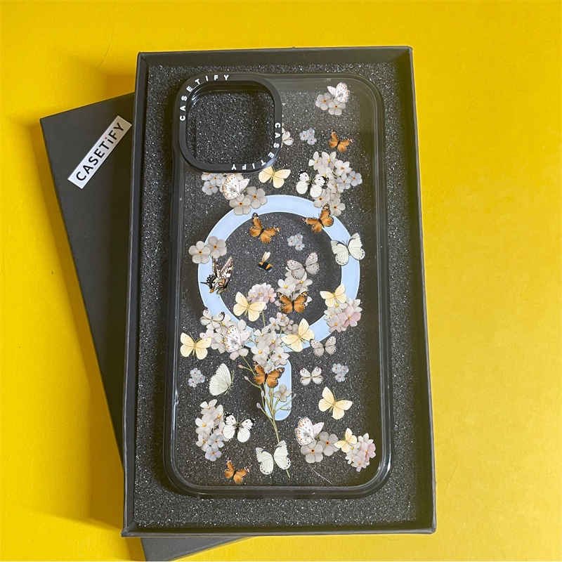 CASETiFY X flutter Magnetic suction Black&White Edge Clear Sideband ...