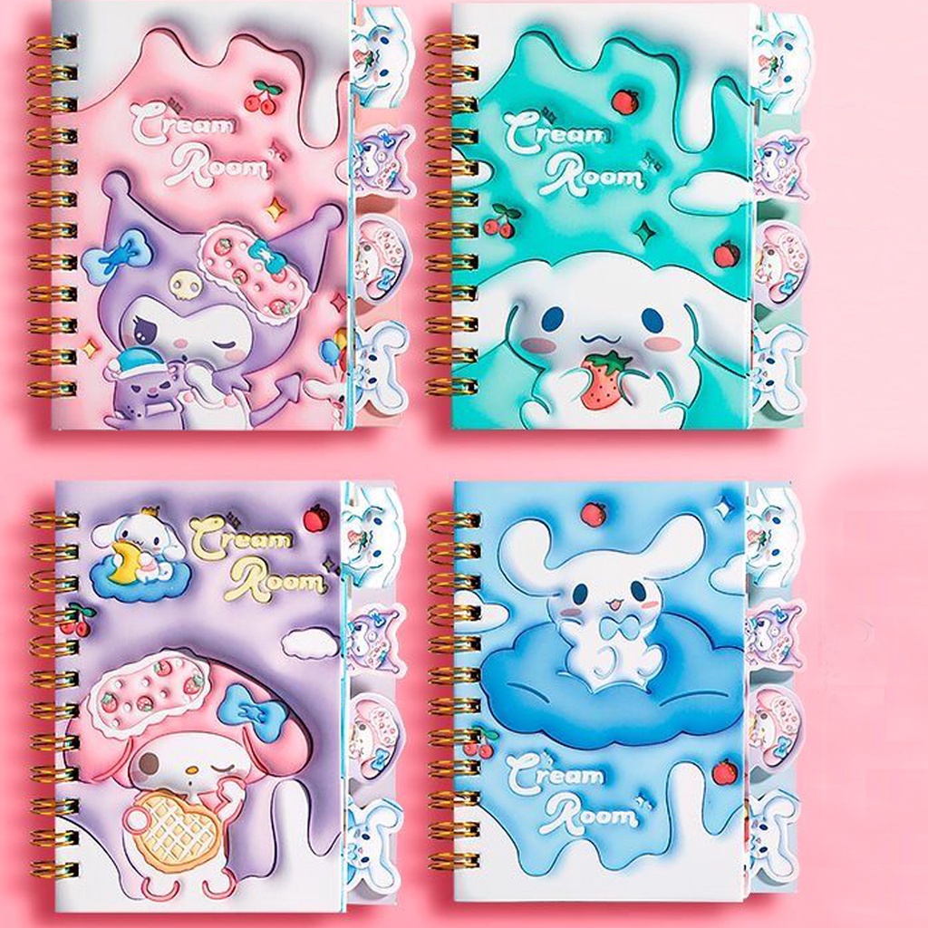 3D Sanrio Notepad Cinnamoroll Kuromi My Melody Coil Book Learning ...