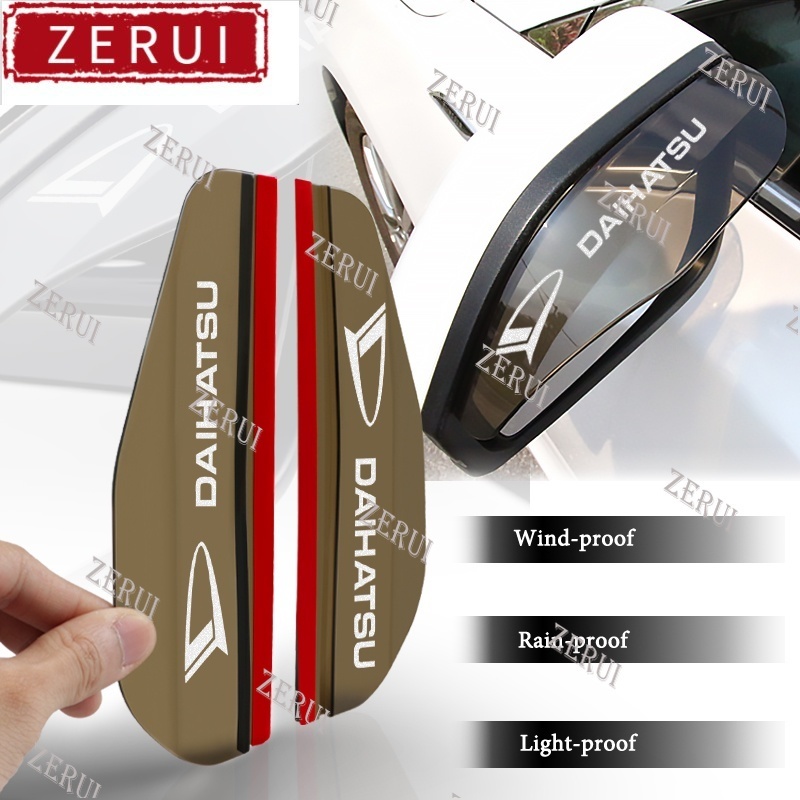 ZR For 2pc Car Soft Rubber Rain Eyebrow Side Rear View Mirror Visor For ...