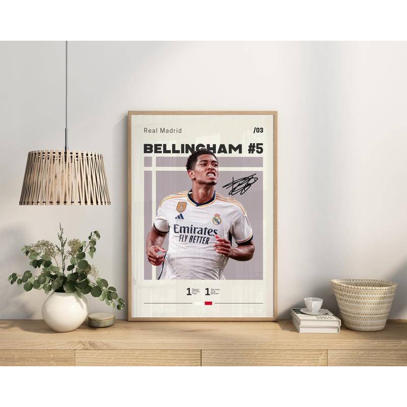 Jude Bellingham Poster, Real Madrid, Football canvas Print, Football ...