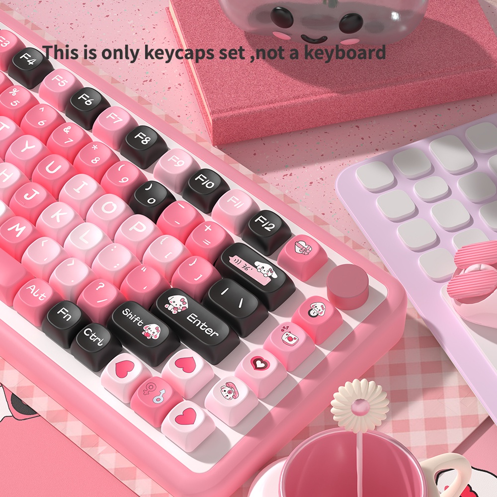 Sweet Rabbit Pink Original Theme Keycap Pbt Dye Sublimation MCA Height ...