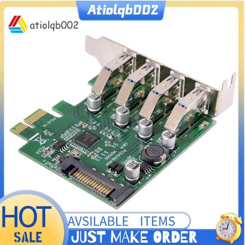 Low Profile 4 Ports PCI-E to USB 3.0 HUB PCI Express Expansion Card Adapter 5Gbps USB1.1/2.0/3.0 ...