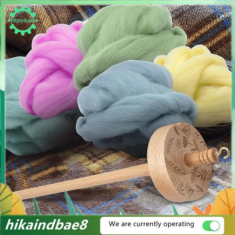 [hIkAi] Drop Spindle Yarn Tool Wooden Hardwood Spinner Wheel Yarn Spin ...