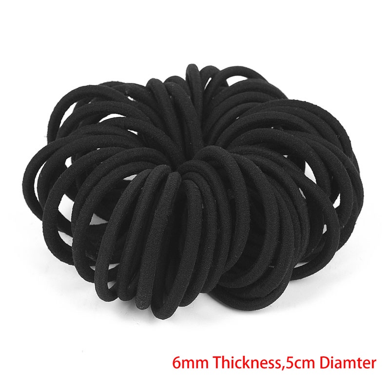 50pcs Black Women Girls Hair Rubber Bands Hair Tie Ropes Elastic ...