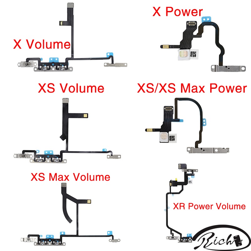 1pcs Power On Off Flex For iPhone X XR XS Max Volume Side Button Key ...
