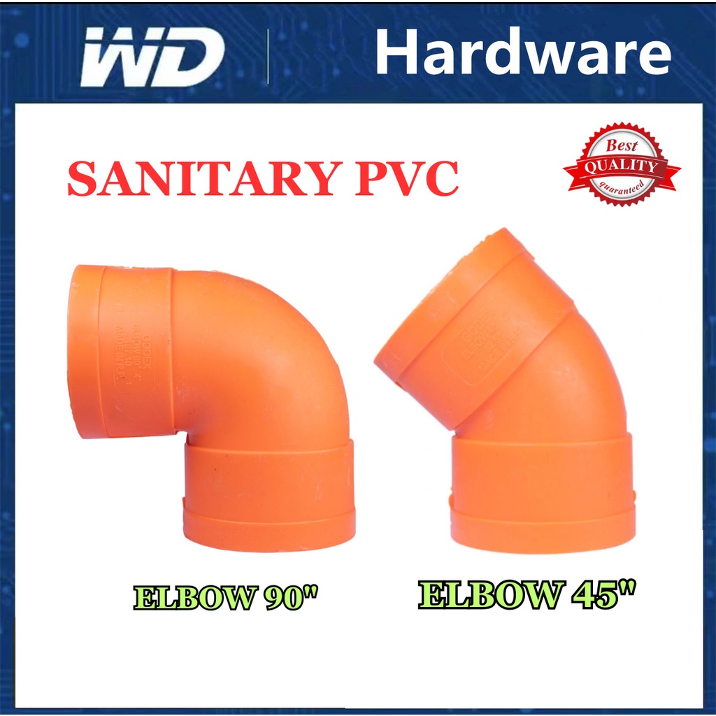 SANITARY ORANGE FITTINGS PVC ORANGE ELBOW 45 ELBOW 90 | Shopee Philippines