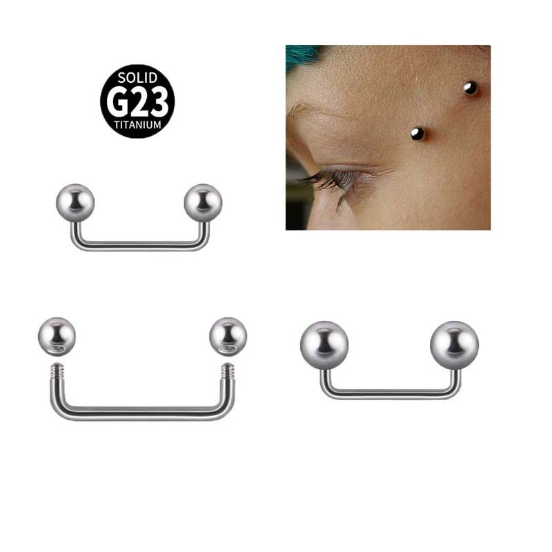 1 Piece G23 Titanium Hypoallergenic Externally Thread Surface Micro Dermal Piercing 16Gauge ...