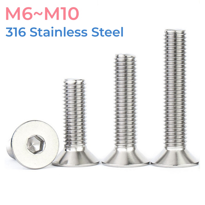 DIN7911 316 Stainless Steel Hexagon Hex Socket Flat Countersunk Head ...