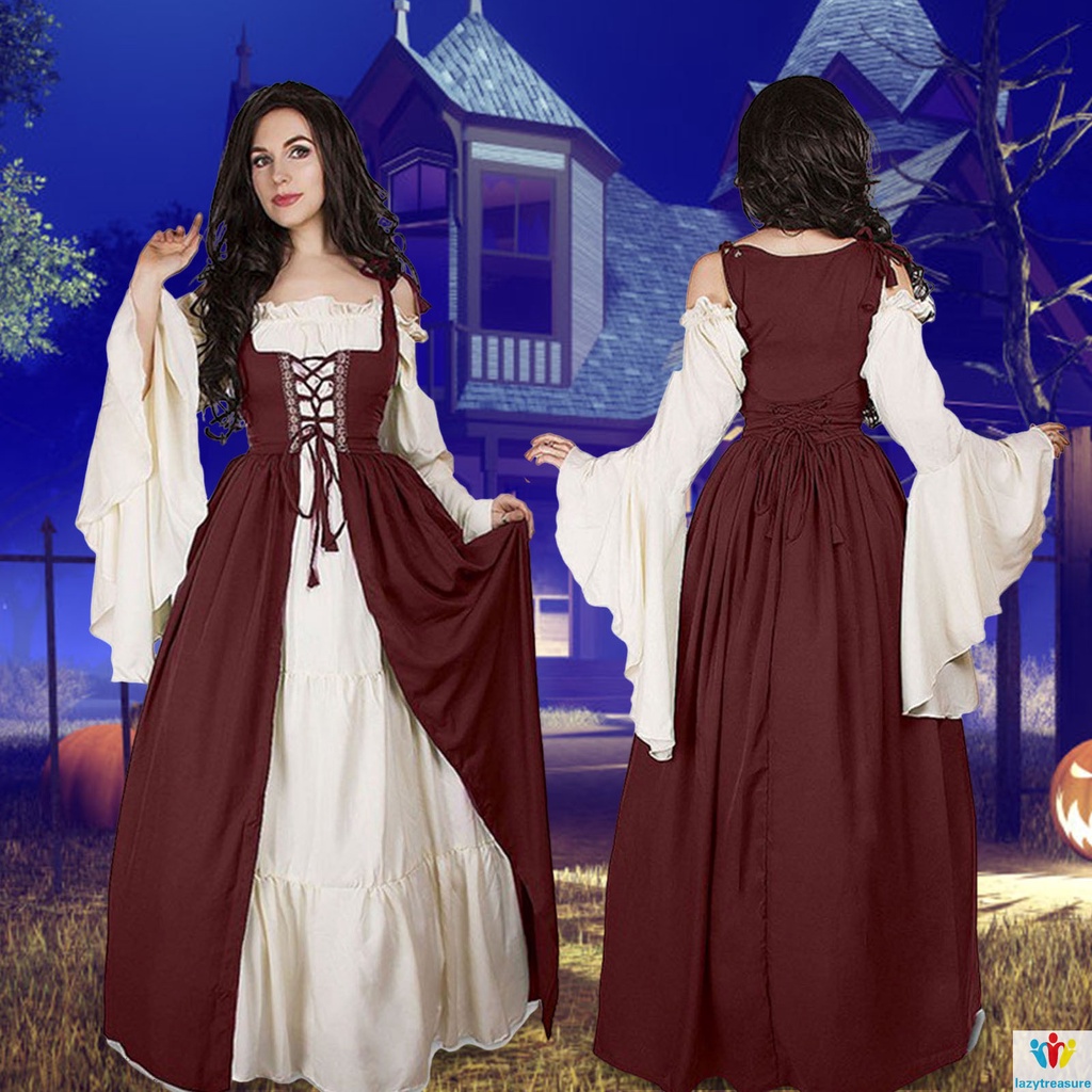 Women Cosplay Medieval Dress Renaissance Ball Gothic Halloween Costume ...