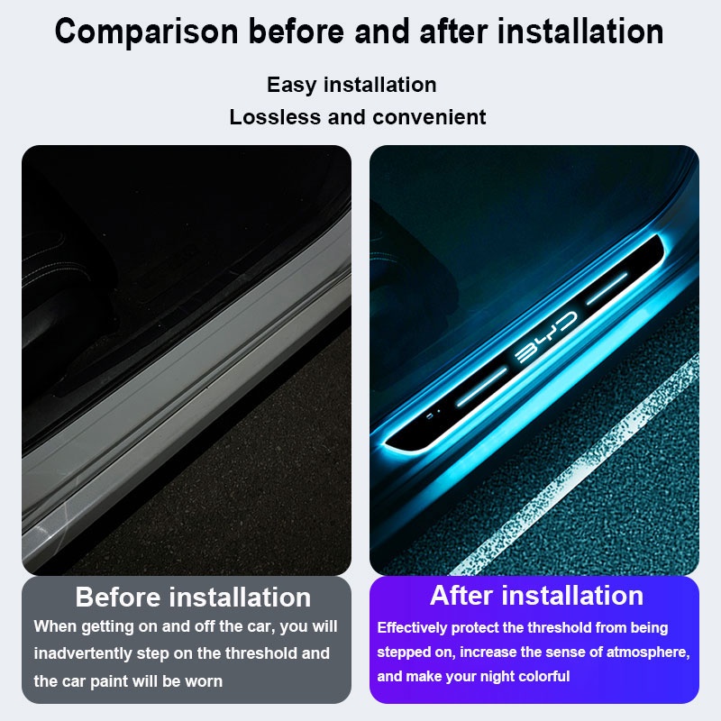 BYD Atto 3 Song Plus Ev Dolphin Seal Car Welcome Door Illuminated Sill ...