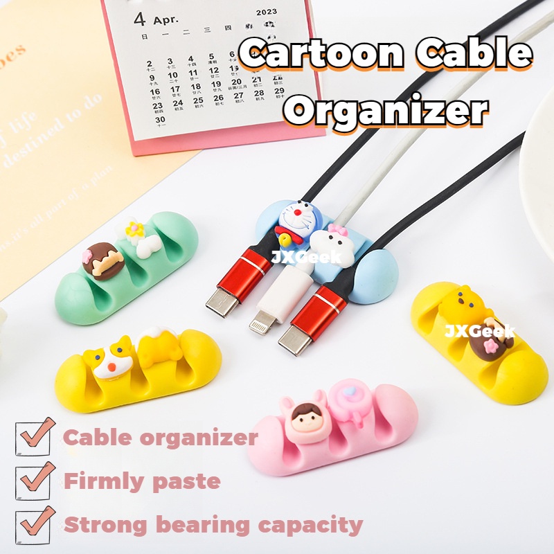 7pcs Cartoon Cute Cable Organizer Wire Clip Silicone Cable Protector ...